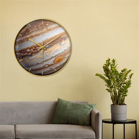 Jupiter Glow Clock Brown Planet Clock Beautiful Jupiter Wall Etsy
