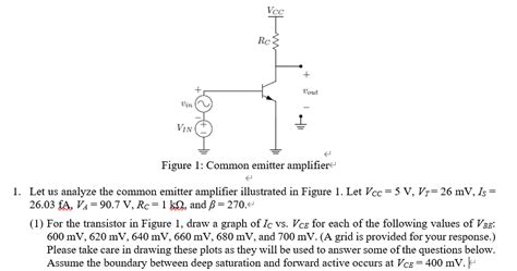 Solved Vcc Rc Vout Vin VIN Figure Common Emitter Chegg Com