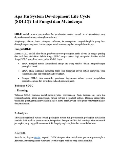 Apa Itu System Development Life Cycle Pdf