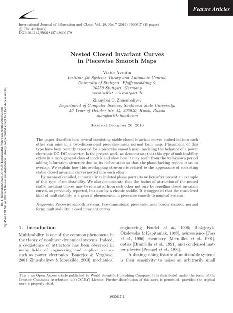 Pdf Nested Closed Invariant Curves In Piecewise Smooth Maps
