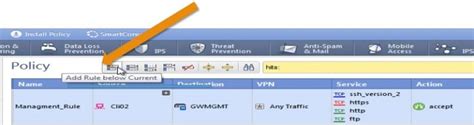 checkpoint firewall policy rules and configuration network interview