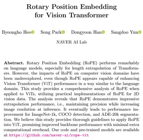 Rope Vit 论文笔记 Eccv24 知乎