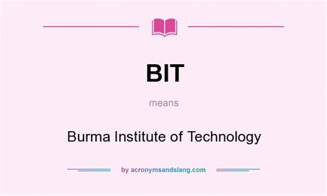 BIT Burma Institute Of Technology In Undefined By AcronymsAndSlang