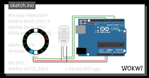 Temperature Control NeoPixel Ring Wokwi ESP32 STM32 Arduino Simulator