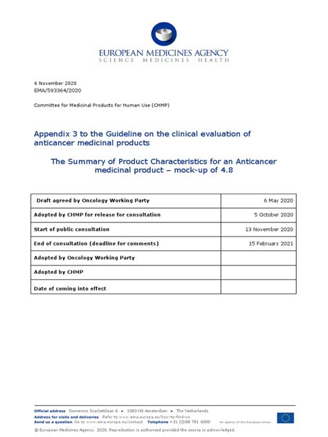 Appendix 3 Guideline Clinical Evaluation Anticancer Medicinal Products