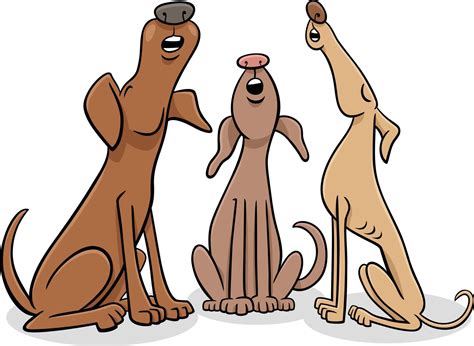 Cartoon Barking Or Howling Dogs Characters 12066936 Vector Art At Vecteezy