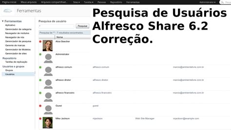 Administração De Usuários Alfresco Share 62 Bug Ambiente Livre
