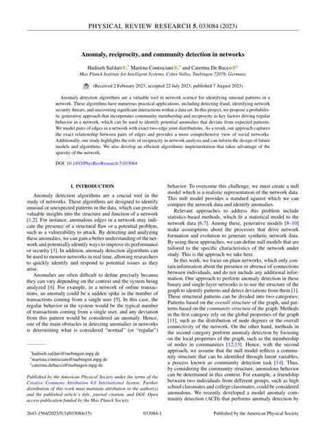 Pdf Anomaly Reciprocity And Community Detection In Networks