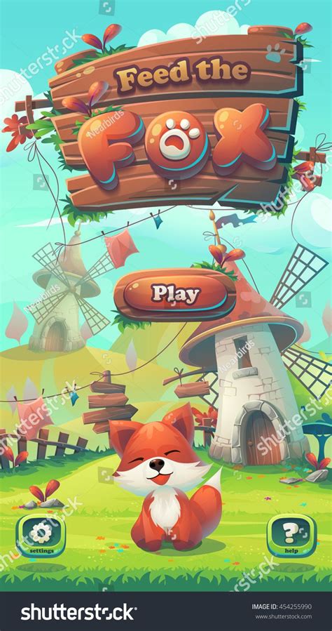 Feed Fox Gui Cartoon Stylized Vector Stock Vector Royalty Free