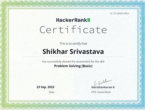 shikhar srivastava on linkedin hackerrank problemsolving