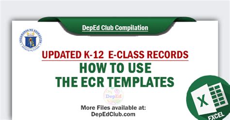 E Class Record Templates Deped Ecr For Sy 2023 2024 Teach 41 Off