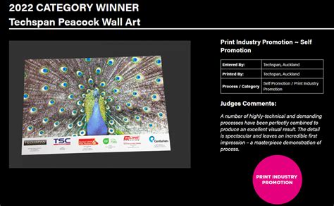 Techspans Peacock Wins A Best In Category At The Pride In Print Awards