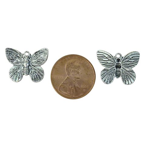10 Silver Butterfly Charm Small By Tijc Sp1298 Etsy