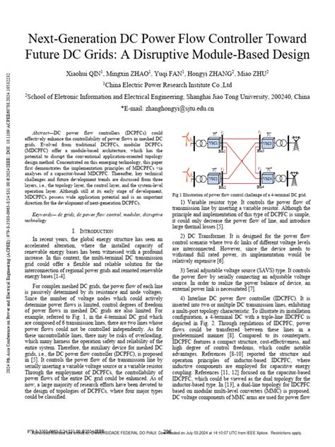 Next Generationdcpowerflowcontrollertowardfuturedcgridsadisruptivemodule Baseddesign