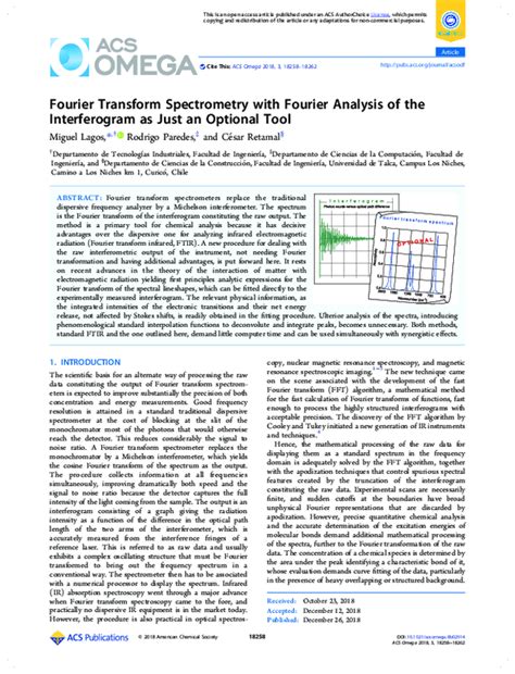 Pdf Fourier Transform Spectrometry With Fourier Analysis Of The Interferogram As Just An