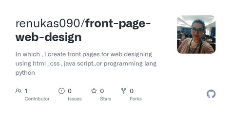 github renukas090 front page web design in which i create front