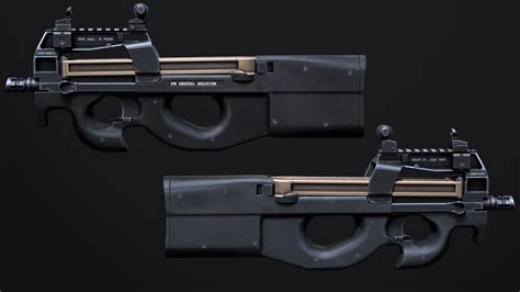 3d P90 Submachine Gun Lowpoly Mobile Ready Model Turbosquid 1977501