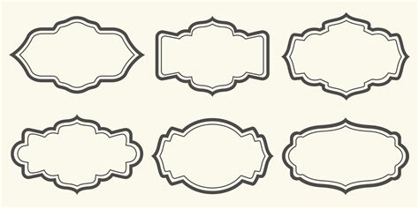 set of black frames different vintage frame border isolated