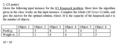 Solved 2 25 Points Given The Following Input Instance For