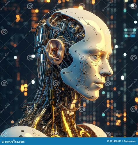 Male Artificial Intelligence Robot Future Stock Illustration