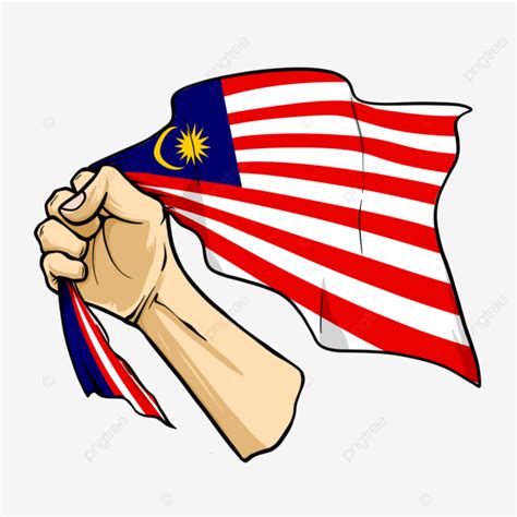 Spirit Hand Holding A Malaysian Flag Malaysia Malaysia Flag Malay
