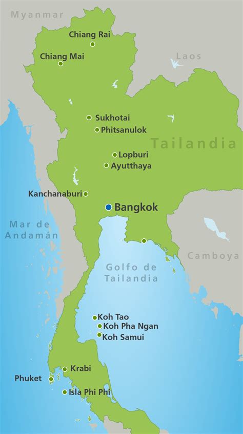 Mapa De Asia Tailandia