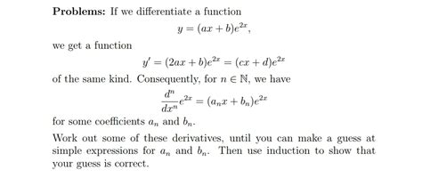 solved problems if we differentiate a function y ax b e2x