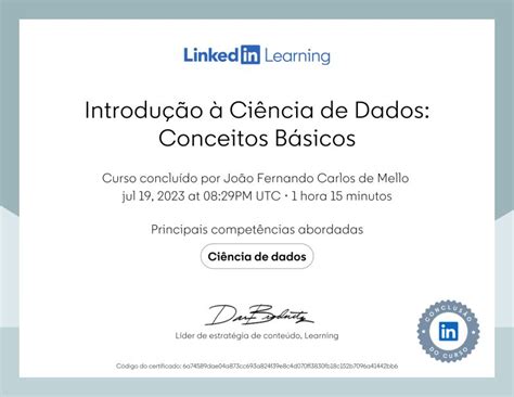 joão mello no linkedin certificate of completion