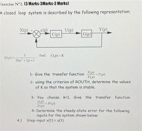 Solved Exercise N Marks Marks Marks A Closed Loop Chegg