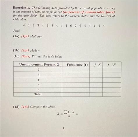 solved exercise 1 the following data provided by the