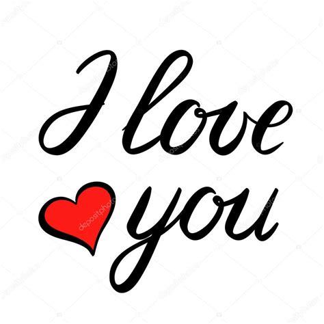 I Love You Illustration Brush Lettering — Vector De Stock 97963642