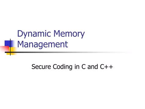 Ppt Dynamic Memory Management Powerpoint Presentation Free Download Id 7094160