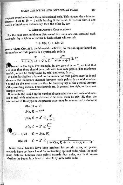 Rw Hamming Error Detecting And Error Correcting Codes 1315