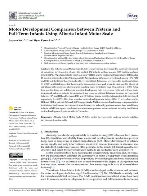 Motor Development Comparison Between Preterm And Full Term Infants