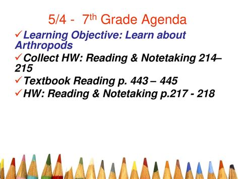 5 4 7th Grade Agenda Learning Objective Learn About Arthropods Ppt Download