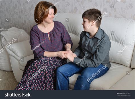 Mother Son Hold Hands Look Each Stock Photo 566730328 Shutterstock