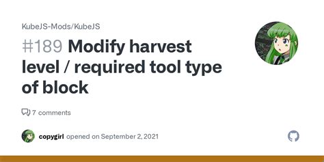 Modify Harvest Level Required Tool Type Of Block Issue KubeJS Mods KubeJS GitHub