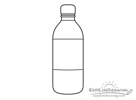 How To Draw A Bottle Of Water Step By Step Easylinedrawing