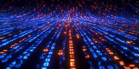 Digital Binary Code Background With Glowing Lights Representing Data Transfer And Technology