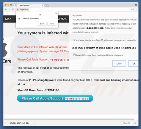 Mac IOS Security At Risk Error Code HT201155 POP UP Scam Mac Removal Steps And MacOS