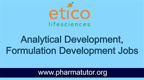 Vacancy For Analytical Development Formulation Development At Etico Lifesciences