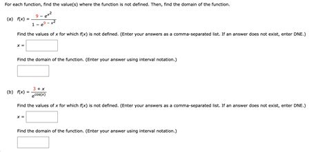 Solved For Each Function Find The Value S Where The