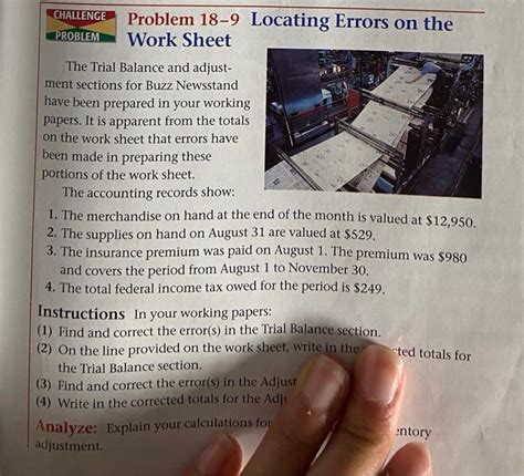 Solved Challenge Problem Problem 18 9 Locating Errors On The