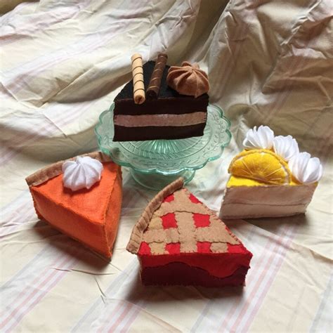 Lemon Cake Felt Slice Fake Food Pincushion Cute Decor Food Plush No