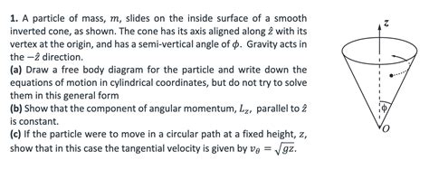 Solved B A Particle Of Mass M Slides On The Inside Chegg