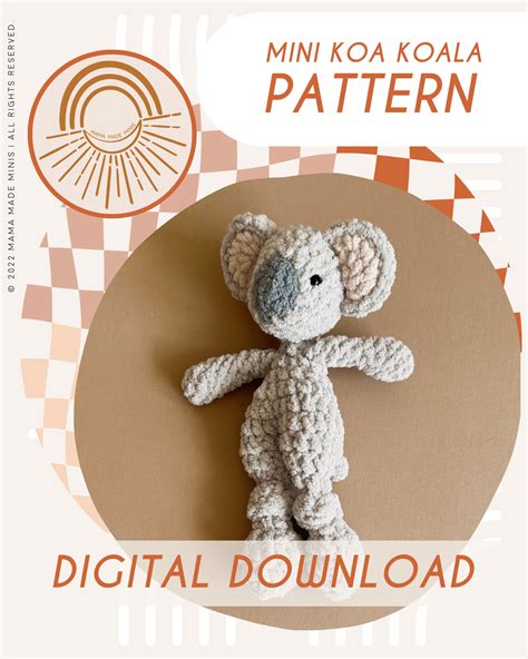 Mini Koa Koala Knotted Lovey — Pattern Mama Made Minis