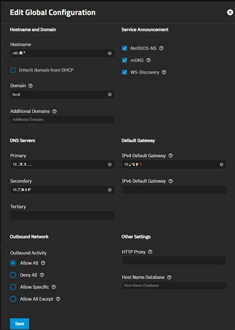 Global Configuration Screens Truenas Documentation Hub