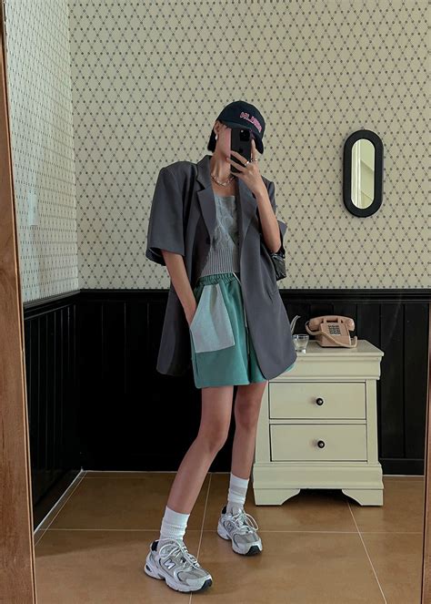 룩넌 싱글 버튼 반팔 자켓 4color 14080