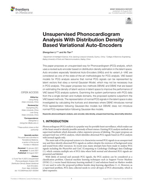 Pdf Unsupervised Phonocardiogram Analysis With Distribution Density