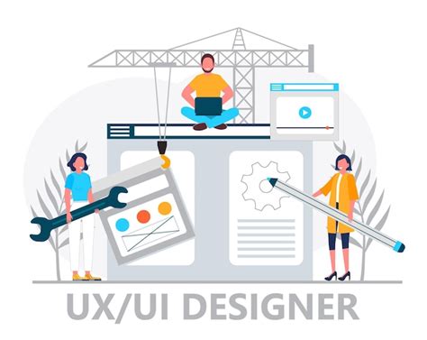 Premium Vector Ui Ux Concept Vector Designers Are Creating Design Of Landing Page User